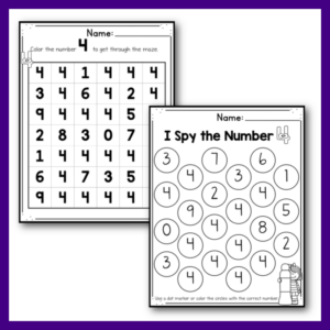 Number Worksheets: Number 4 - Life Over C's Club