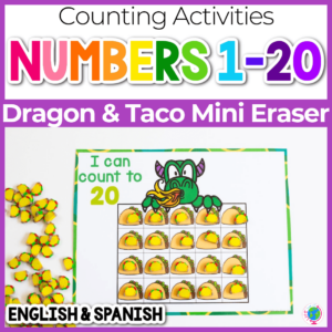 Counting Grids 10, 20, and 100: Dragon and Taco Theme - Life Over C's Club