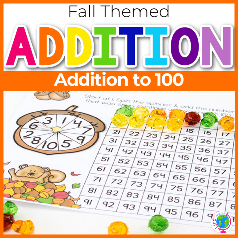 Addition Hundreds Chart: Squirrel and Acorn Forest Animals - Life Over ...