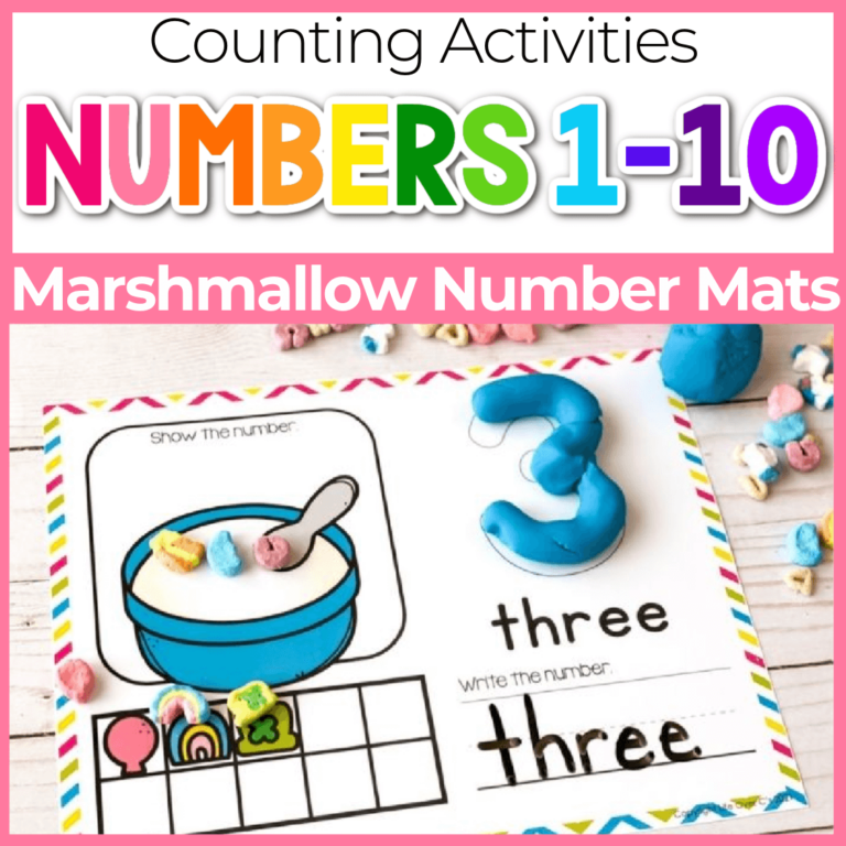 Number Counting Mats 1-10: Marshmallow - Life Over C's Club