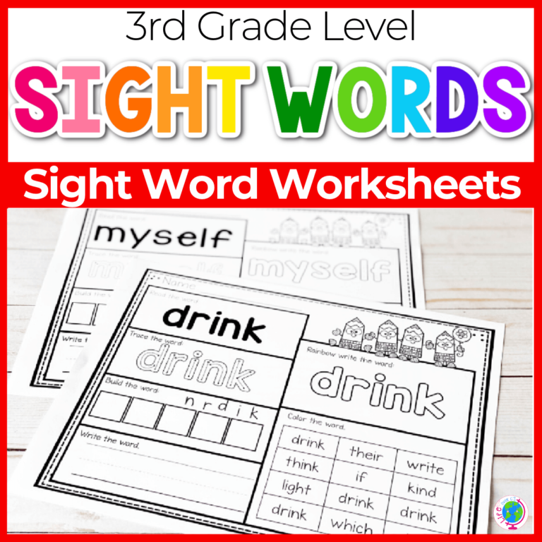 Sight Word Worksheets: Third Grade - Life Over C's Club