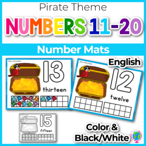 Number Counting Mats 11-20: Pirate Theme - Life Over C's Club