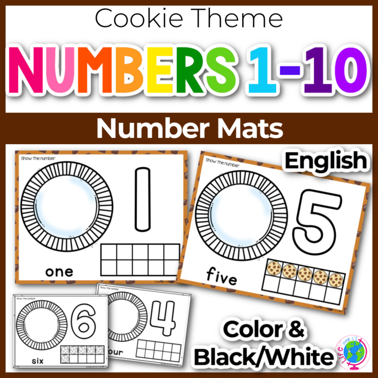 Number Counting Mats 1-10: Cookie Theme - Life Over C's Club