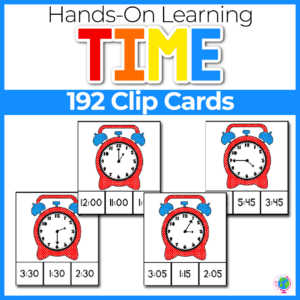 Time Clip Cards |Telling Time from hour to 5 minutes | Math Centers ...